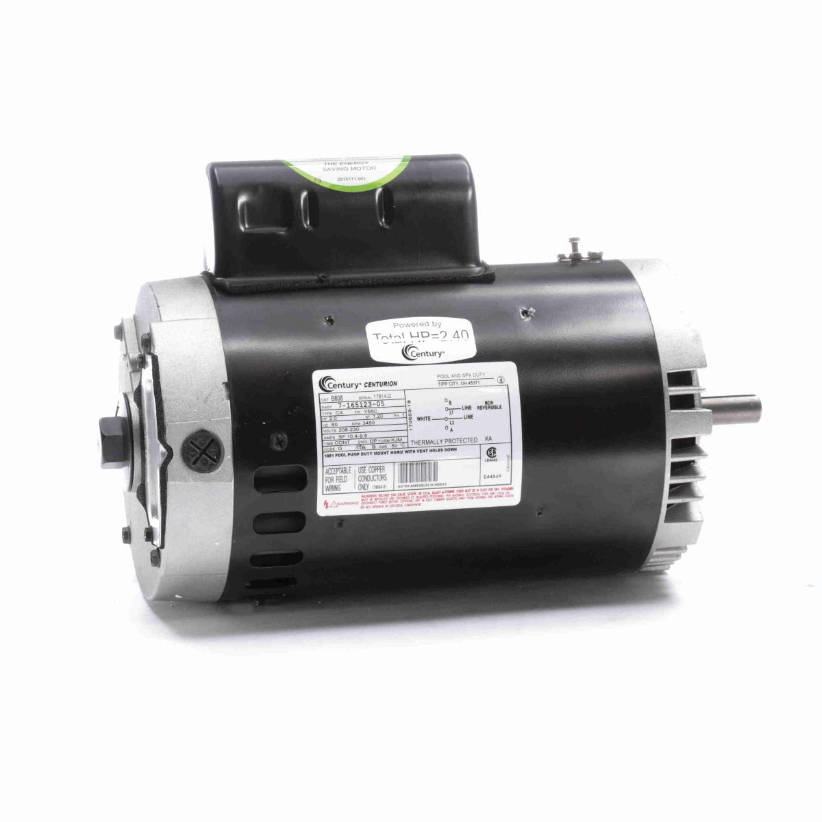 B808 Century Motor 2 HP | Pool Pump Motor | Square One Electric ...
