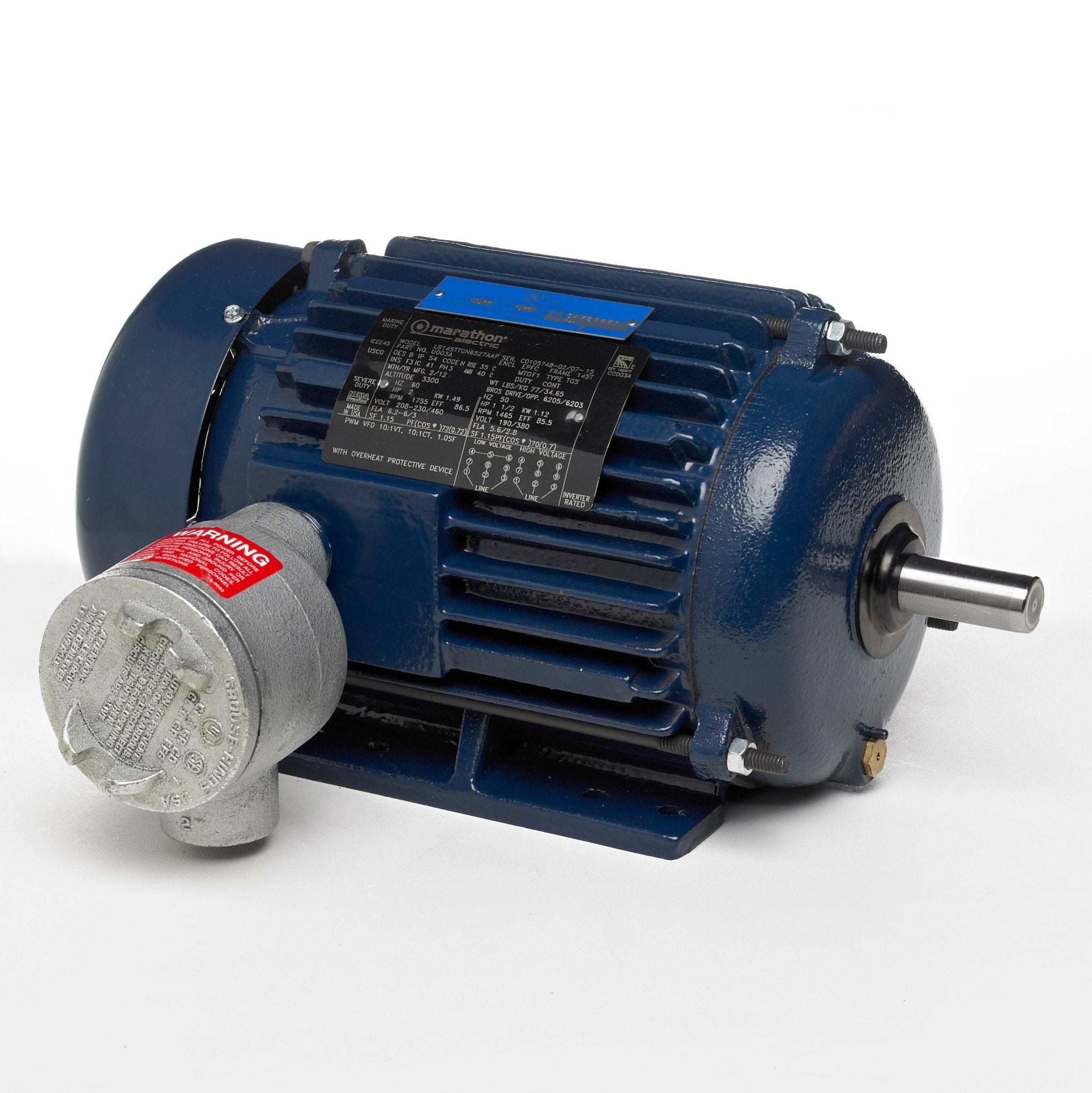 U003A Marathon Motor 2 HP | Explosion Proof | Square One Electric ...